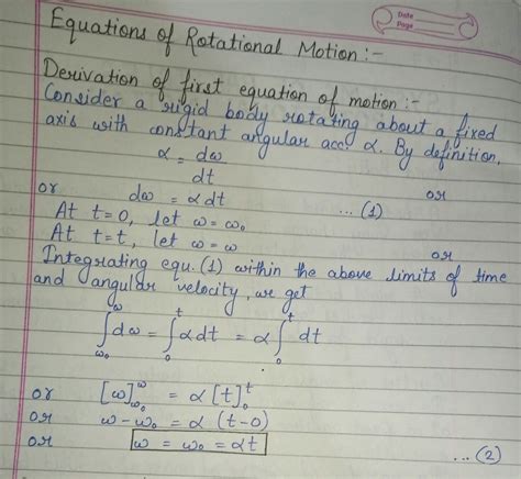 Rotational Motion Equations