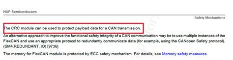 Solved Sm4flexcane2echeck Sm4commsafeprot And Crc Calculation
