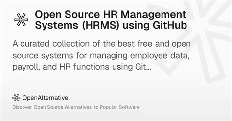 best open source hr management systems hrms using github 2025