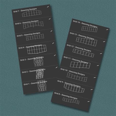 14 Lettering Builder Grids Procreate Grid Builder Brushes Etsy