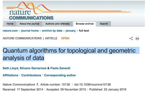 quantum algorithms for topological and geometric analysis of data