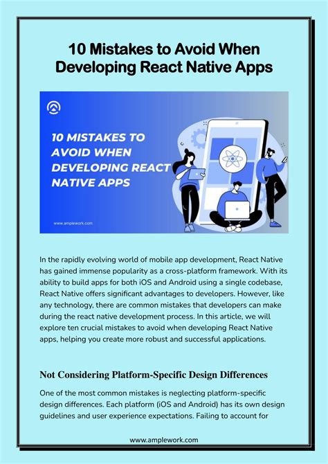 PPT 10 Mistakes To Avoid When Developing React Native Apps PowerPoint