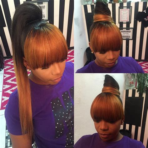 Weave Ponytail With Bang Hairstyles Hairstyle Guides