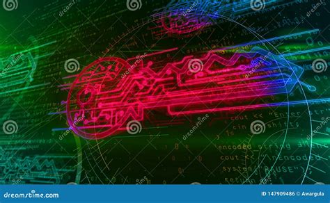 Data Encryption Digital Concept With Cyber Key Stock Illustration