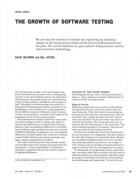 Pdf The Growth Of Software Testing