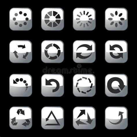 Arrow Pictogram Refresh Reload Rotation Loop Sign Set Stock Illustrations 1726 Arrow