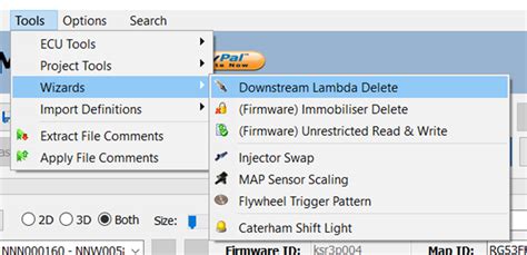 Select Tools Wizards Downstream Lambda Delete From The Menu