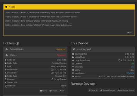 Syncthing On Truenas Scale Permission Problem On Dataset Truenas Community