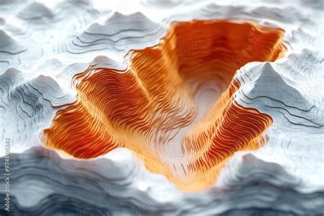 topographic map with intricate contour lines 3d terrain visualization