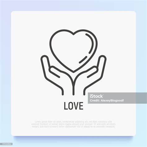 인간의 손에 심장 얇은 라인 아이콘입니다 사랑 지원 의료 지원 또는 자선의 현대 벡터 그림 건강관리와 의술에 대한 스톡 벡터 아트 및 기타 이미지 Istock