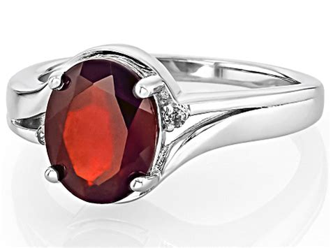 Hessonite Garnet Rhodium Over Sterling Silver Ring 240ctw Stk220 Jtv