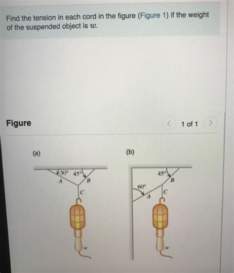 solved find the tension in each cord in the figure figure