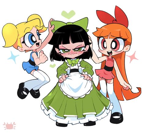 Buttercup Blossom And Bubbles Powerpuff Girls Drawn By Kim Crab Danbooru