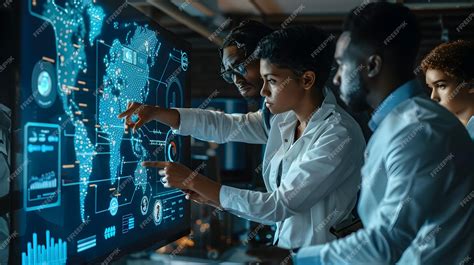 Premium Photo Diverse Corporate Team Strategizing Over Digital Data