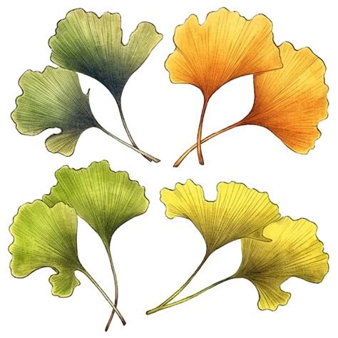 Premium Ai Image A Close Up Of Four Different Colored Ging Leaves On