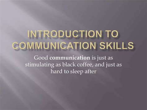Introduction To Communication Skills Ppt
