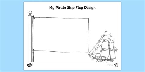 Pirate Flag Colouring Design A Flag Primary Resource