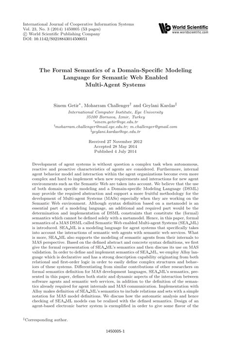 pdf the formal semantics of a domain specific modeling language for