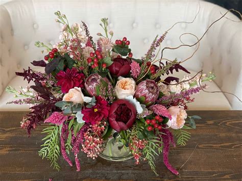 The Floristry Luxury Burgundy Floral Arrangement