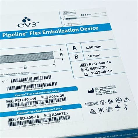 New Ev3 Ped 400 16 Pipeline Flex Embolization Device 400mm X 16mm Disposables General For