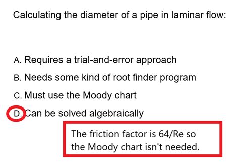 Calculating Diameter In Pipe Flow Summary LearnChemE