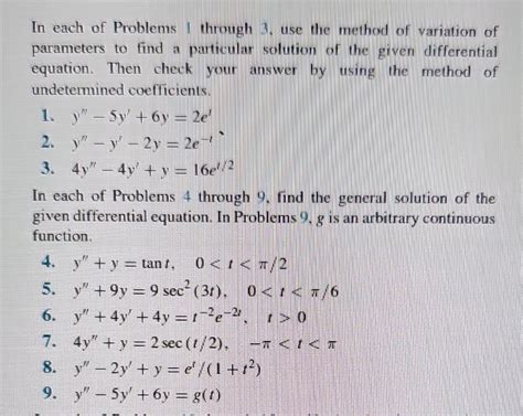 In Each Of Problems I Through Use The Method Of Chegg