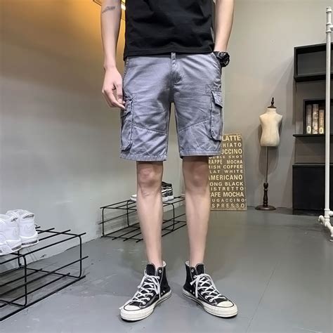 男士5分裤休闲薄款纯棉外贸工装短裤全棉耐磨宽松五分马裤中裤潮 虎窝淘
