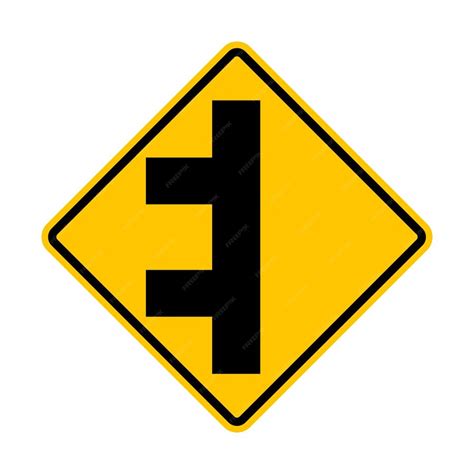Premium Vector Unregulated Intersection With An Adjacent Road From Left Side Road Junction