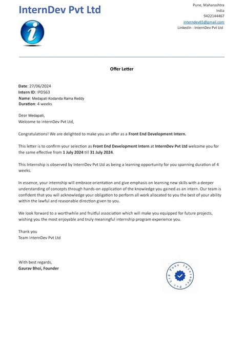 Rama Reddy On Linkedin Frontenddevelopment Internship Webdevelopment Newchapter