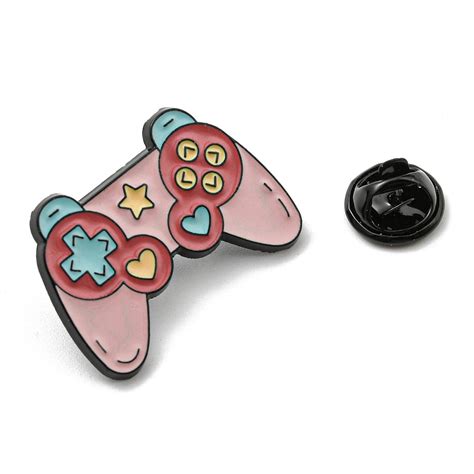 Handheld Pink Game Controller Enamel Pin Jelly Metal