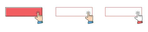 Click Cursor Icon With Click Here Button Vector Set Action Button With Mouse Click 25881084