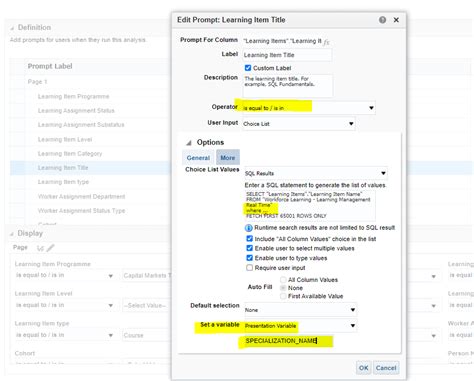 Creating Dashboard Prompt With Custom Datamodel And Report — Oracle Analytics