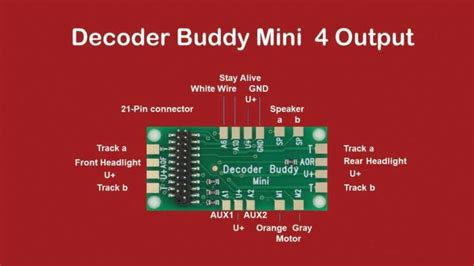 Decoder Buddy Mini Locomotive Motherboard With 21 Pin Decoder Socket With 2 2k Ohm Resistor