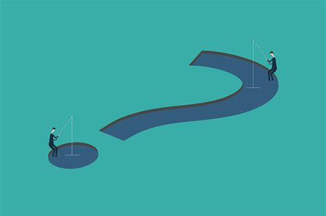 비즈니스 재무 개념 사업가 낚시 아이디어와 물음표를 연결하는 문제를 사용하여 문제 혼란과 도전 플랫 디자인 개념에 대한 스톡 벡터 아트 및 기타 이미지 Istock