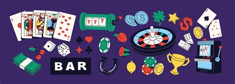 카지노 아이템 세트 도박 요소 룰렛 칩 동전 돈 카드 주사위 기회 게임 포커 슬롯 또는 과일 기계 도미노 복권 온라인 베팅 평면