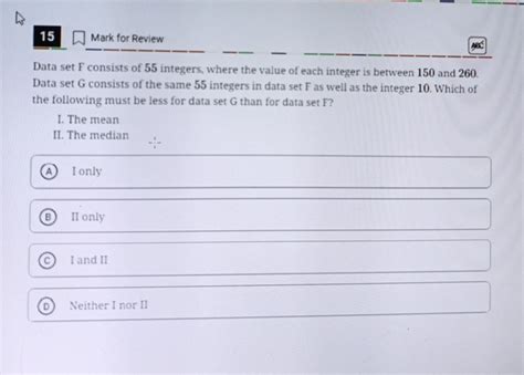 15mark For Reviewdata Set F Consists Of 55 Integers Where The Value O