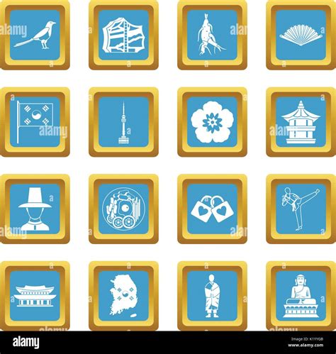 South Korea Icons Azure Stock Vector Image And Art Alamy