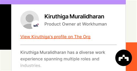 kiruthiga muralidharan product owner at workhuman the org