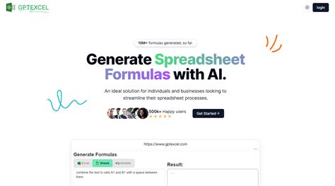 Gptexcel Ai驱动的excel公式生成器 Aigc工具导航