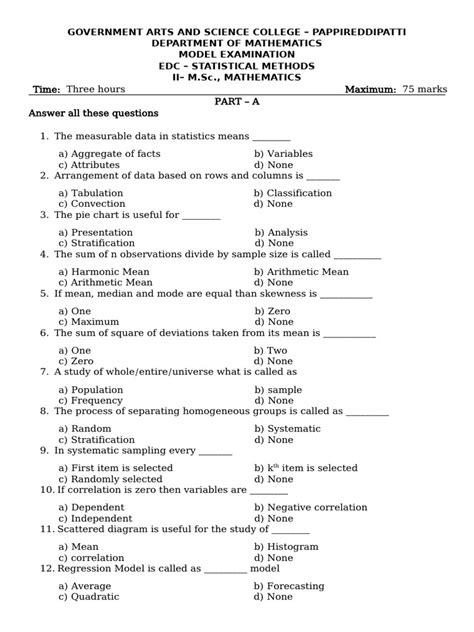 Edc Statistical Methods Pdf Mean Statistics