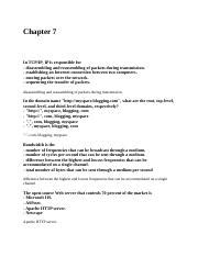 CHAPTER 7 FLASHCARDS Chapter 7 In TCP IP IP Is Responsible For Disassembling And