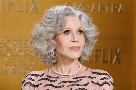 Jane Fonda Wears Head To Toe Gold Sequins On The Runway At 87 Years Old