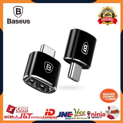 Jual [cod] Connector Konektor Baseus Otg Usb Female To Tipe C Male Adapter Konverter Otg Tipe C