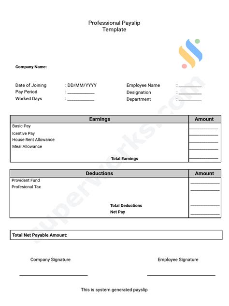 Professional Payslip Template Malaysia Pdf