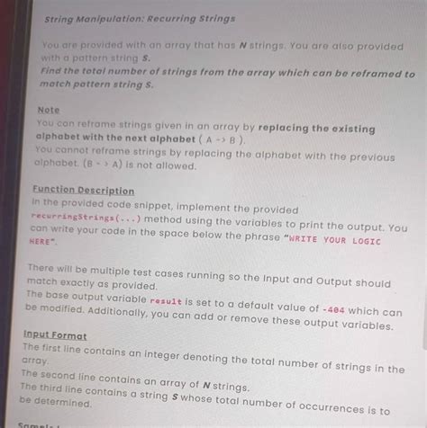 Solved String Manipulation Recurring Strings You Are