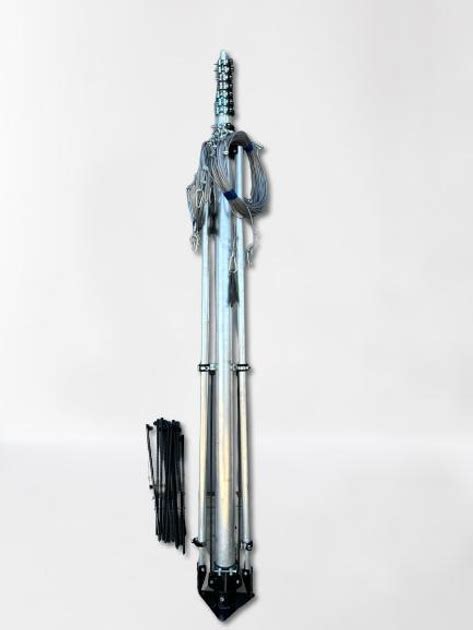 Щогла 15 м посилена тринога телескопічна для антен легка алюмінієва