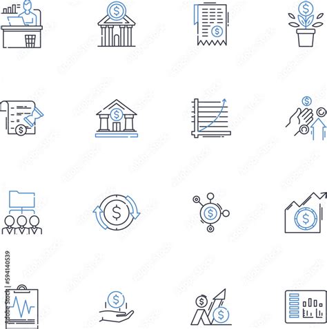Revenue Estimation Line Icons Collection Forecasting Modeling Projection Analytics