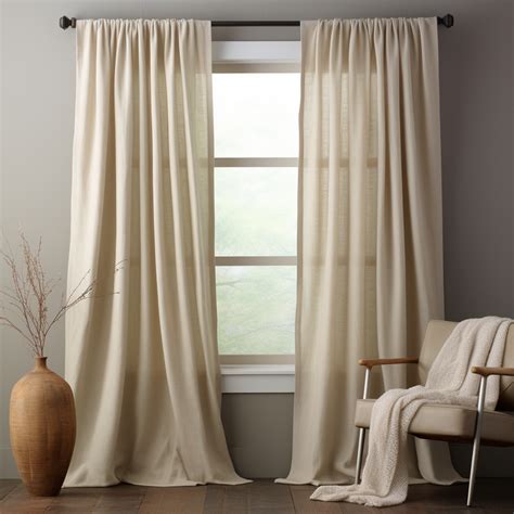 Cream Rod Pocket 100 Linen Curtains Custom Width Custom Length