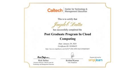 Jaydeb Datta On Linkedin Post Graduate Program In Cloud Computing • Jaydeb Datta • Simplilearn
