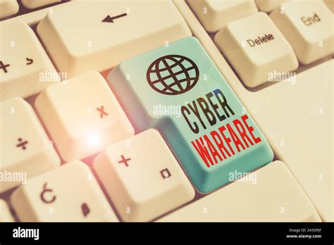Word Writing Text Cyber Warfare Business Photo Showcasing Virtual War